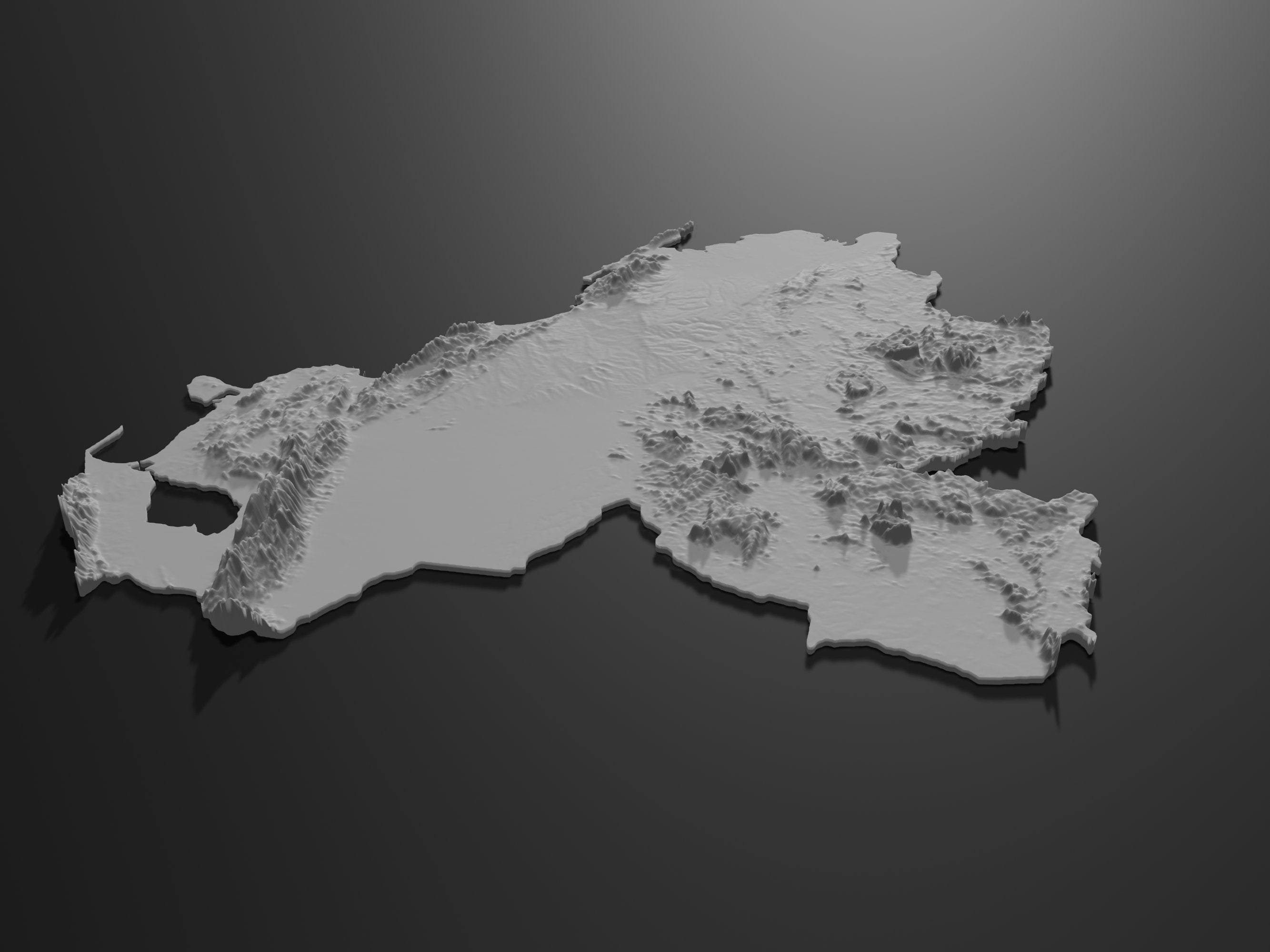Venezuela Topographical Relief Map | 3D Model Stl for CNC and 3D ...