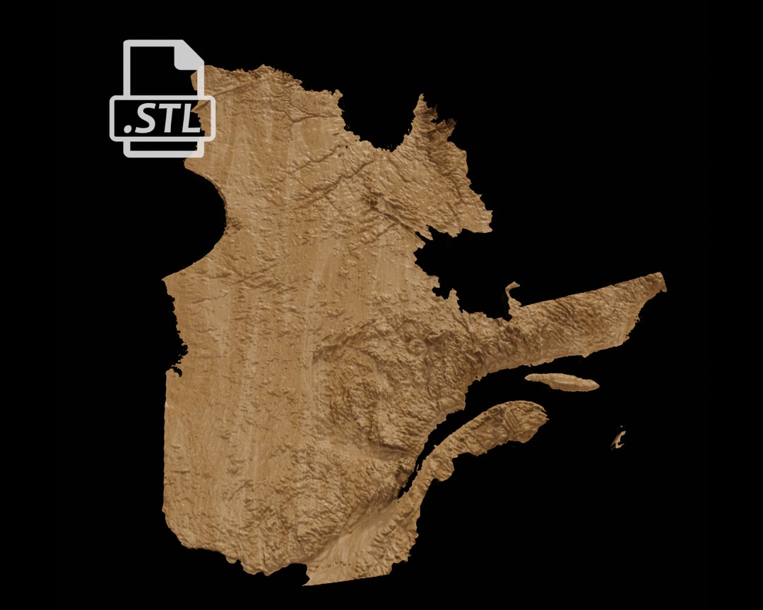 Quebec Topographic Terrrain Map 3D Model Stl for CNC and 3D Printing - Etsy