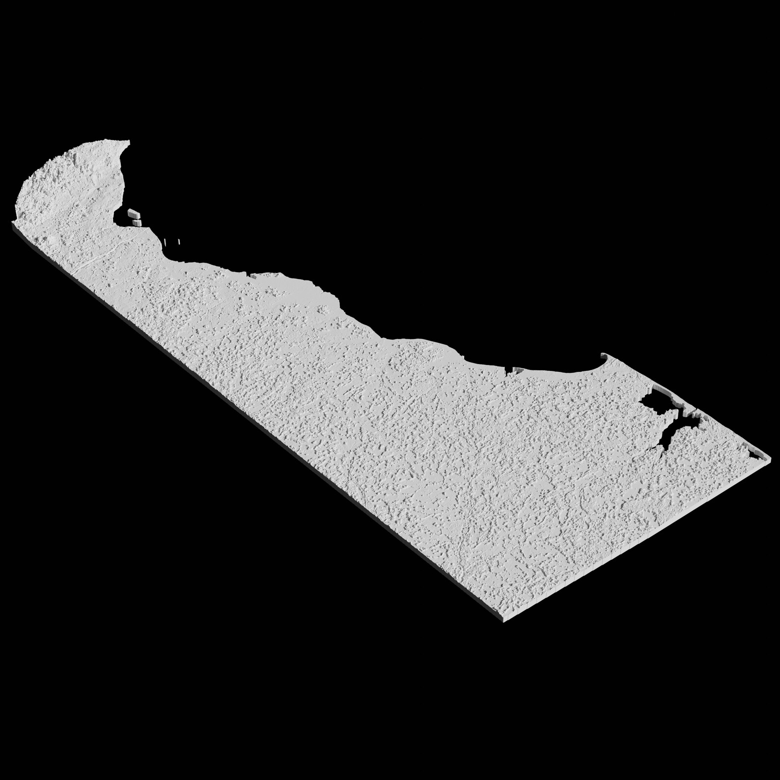 State of Delaware Topographic Map 3D Model File | Stl File for CNC ...