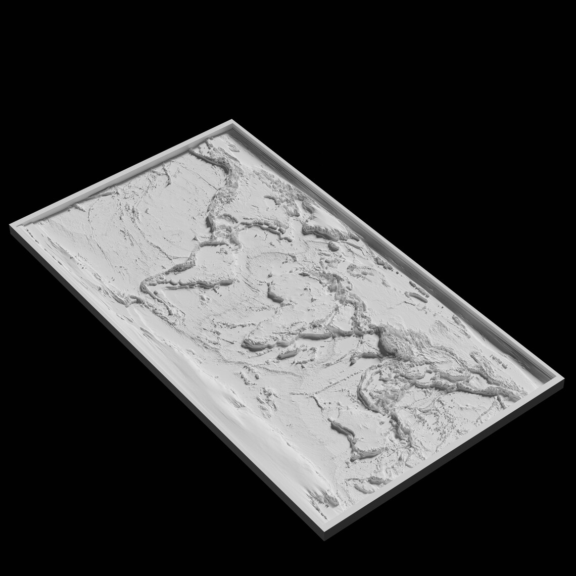 Full World Topographic Map 3D Model File | Stl File for CNC Milling and ...