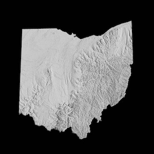 State of Ohio Topographic Map 3D Model File | Stl File for CNC Milling ...
