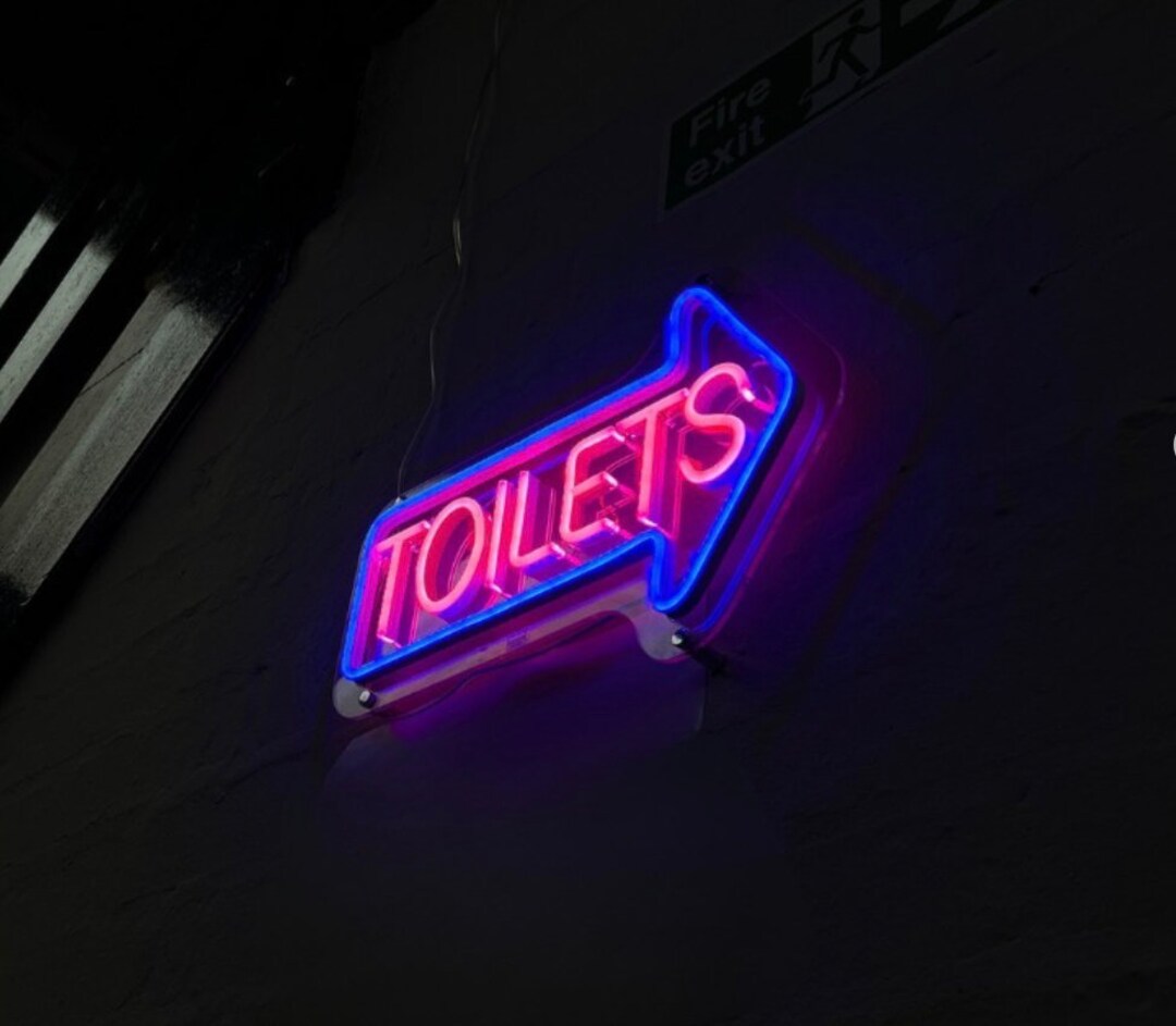 Toilets Arrow Washroom Neon Sign Restroom LED Neon Sign Restroom Door ...