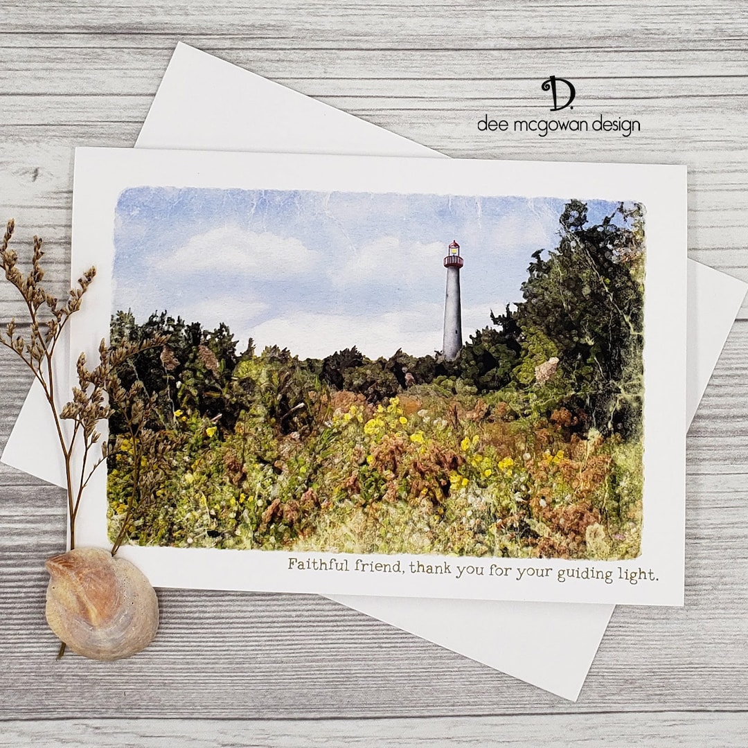 Guiding Light - Lighthouse Sympathy Card - Mixed Media Watercolor ...