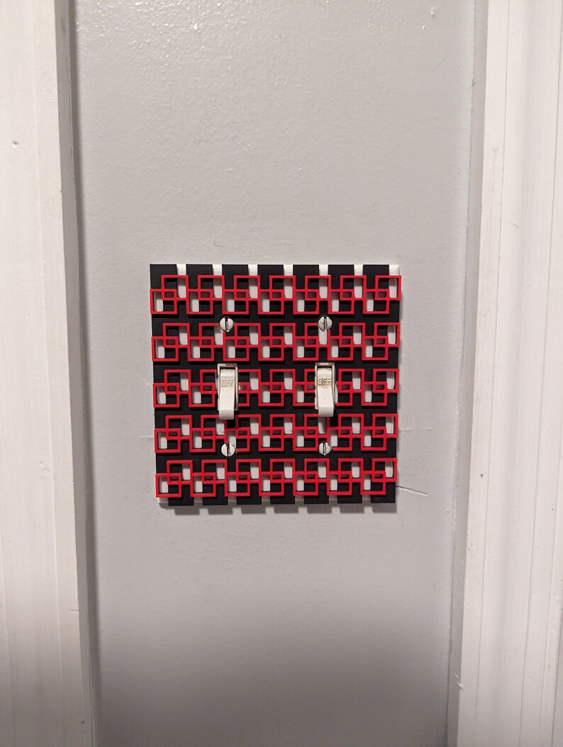 Modern High Contrast 'square Waves' Light Switch Cover (standard Single ...