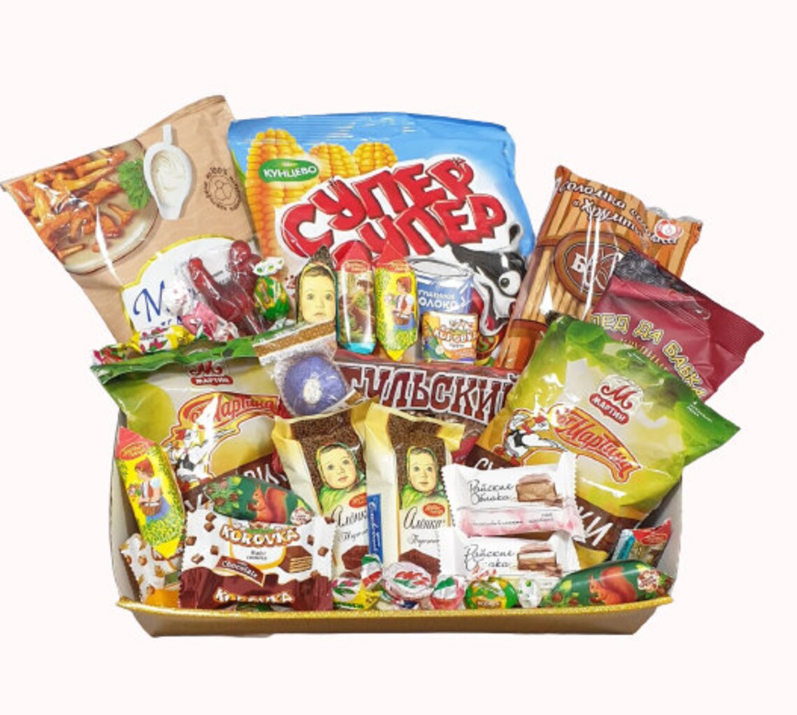 Russian Snack Box Gift for Friend Russian Candy Mistery - Etsy