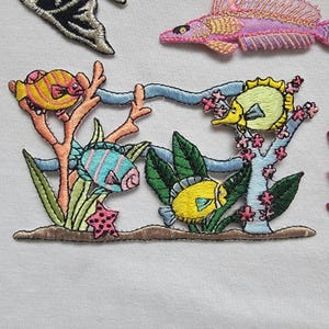 Fish Coral Reef Florida Iron ON Patch 6pc Lot Set Embroidered Applique ...