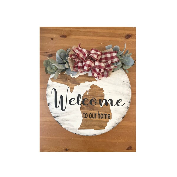Round Welcome Signs for Front Door - Etsy