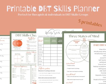 DBT Skills Daily Planner BONUS Pleasurable Events Prompts - Etsy
