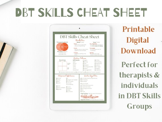 DBT Skills Cheat Sheet Printable PDF | Etsy Canada
