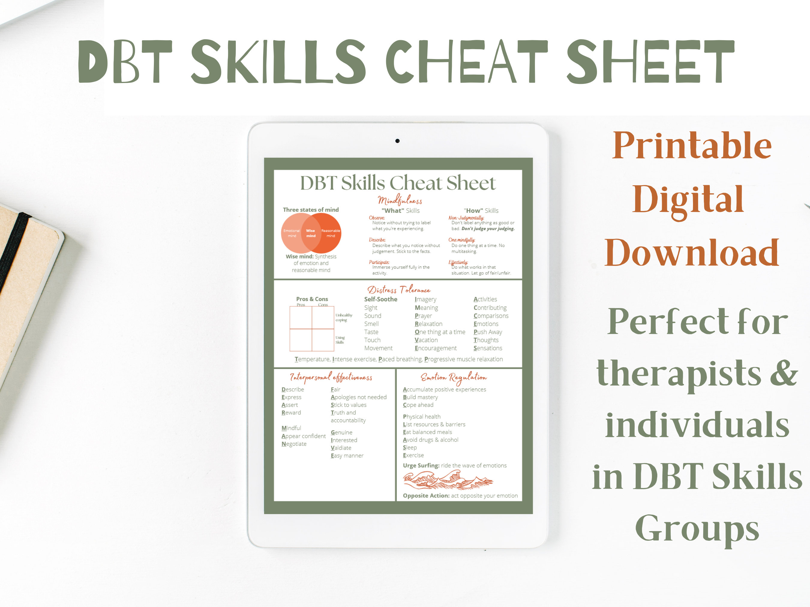Printable Dbt Skills Cheat Sheet - Printable Calendar