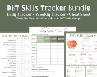 DBT Diary Card Printable BPD Skills Tracker Dialectical Behavior ...