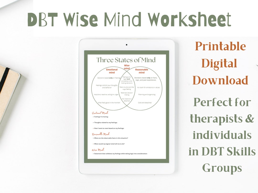 DBT Wise Mind Printable Handout - Etsy