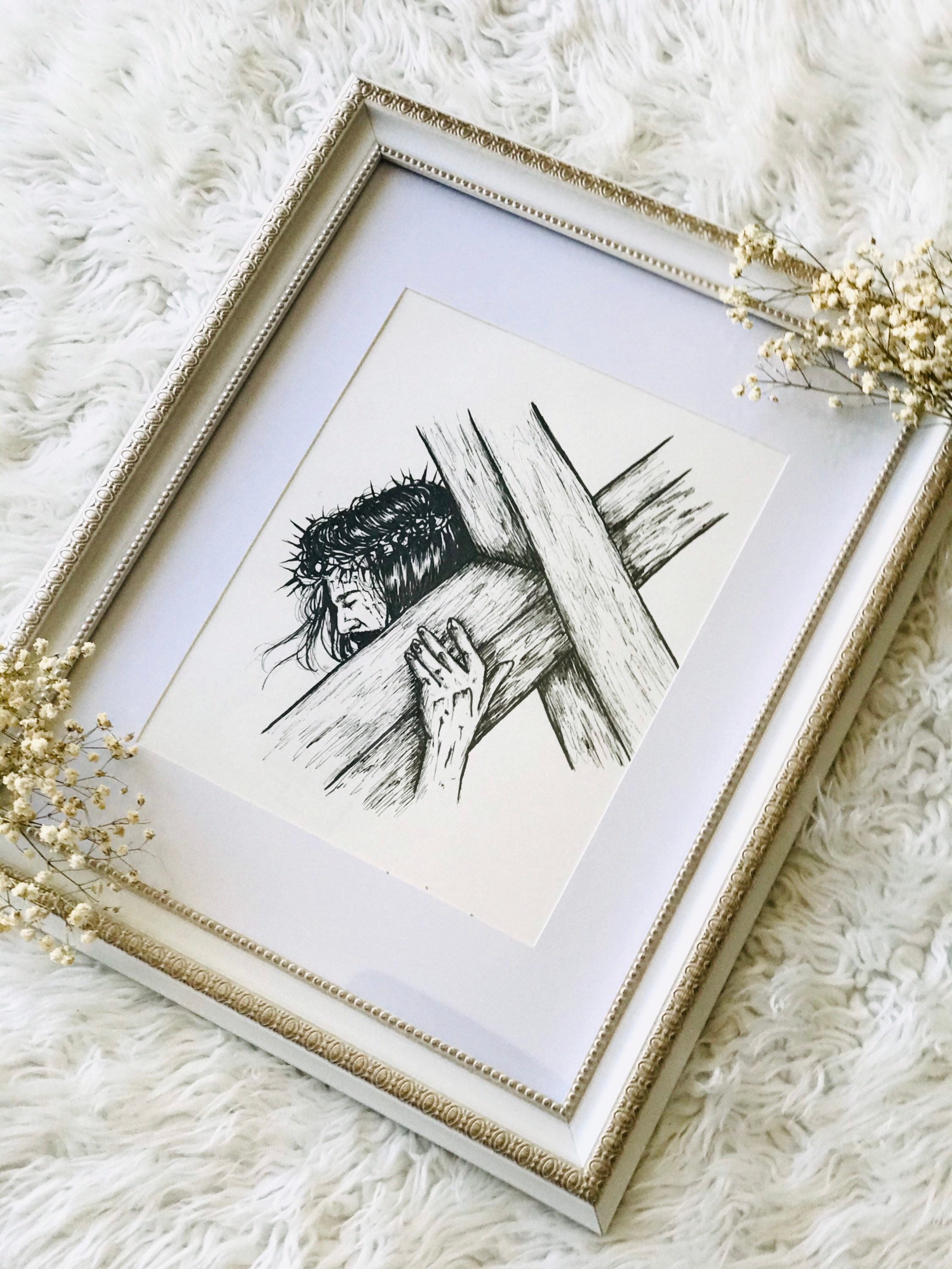 Embrace the Cross Print / Cross Art / Jesus Art / Religious - Etsy