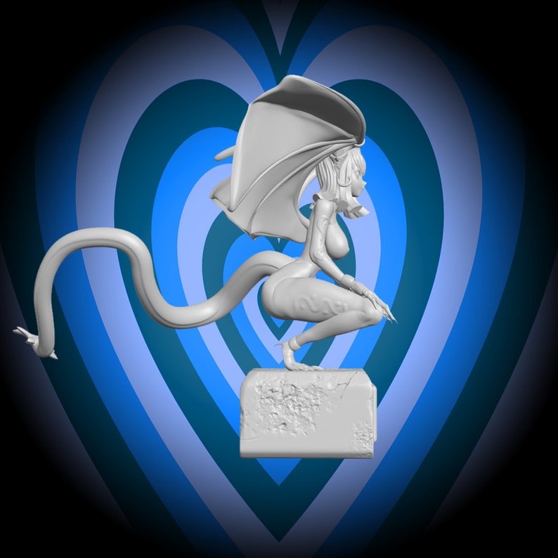 Sexy Gargoyle Girl Pinup Nsfw Monster Girl Fantasy Mini Etsy Ireland