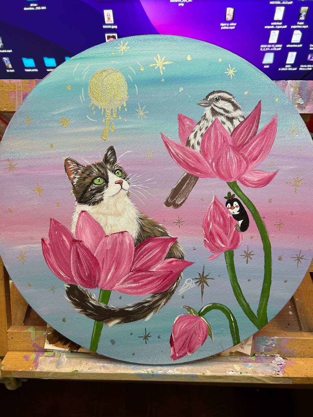 Fantasy Animals, Little Cat, Bird Art, Cat Art, Acrylic Painting ...