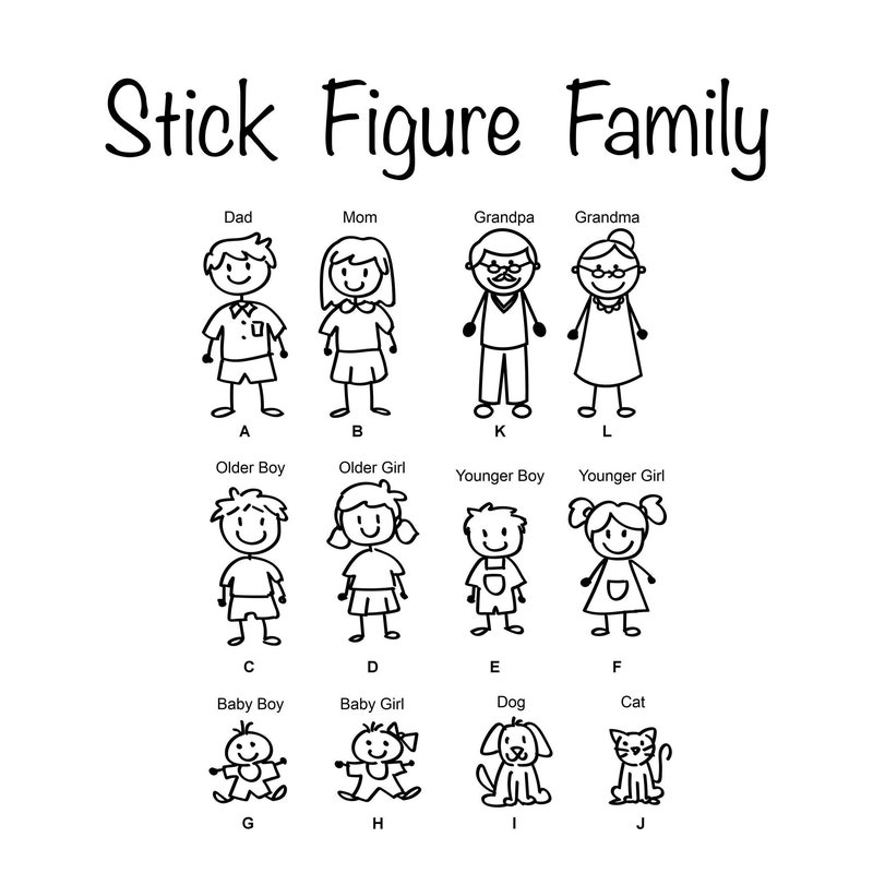 Stick Figure Family - Etsy
