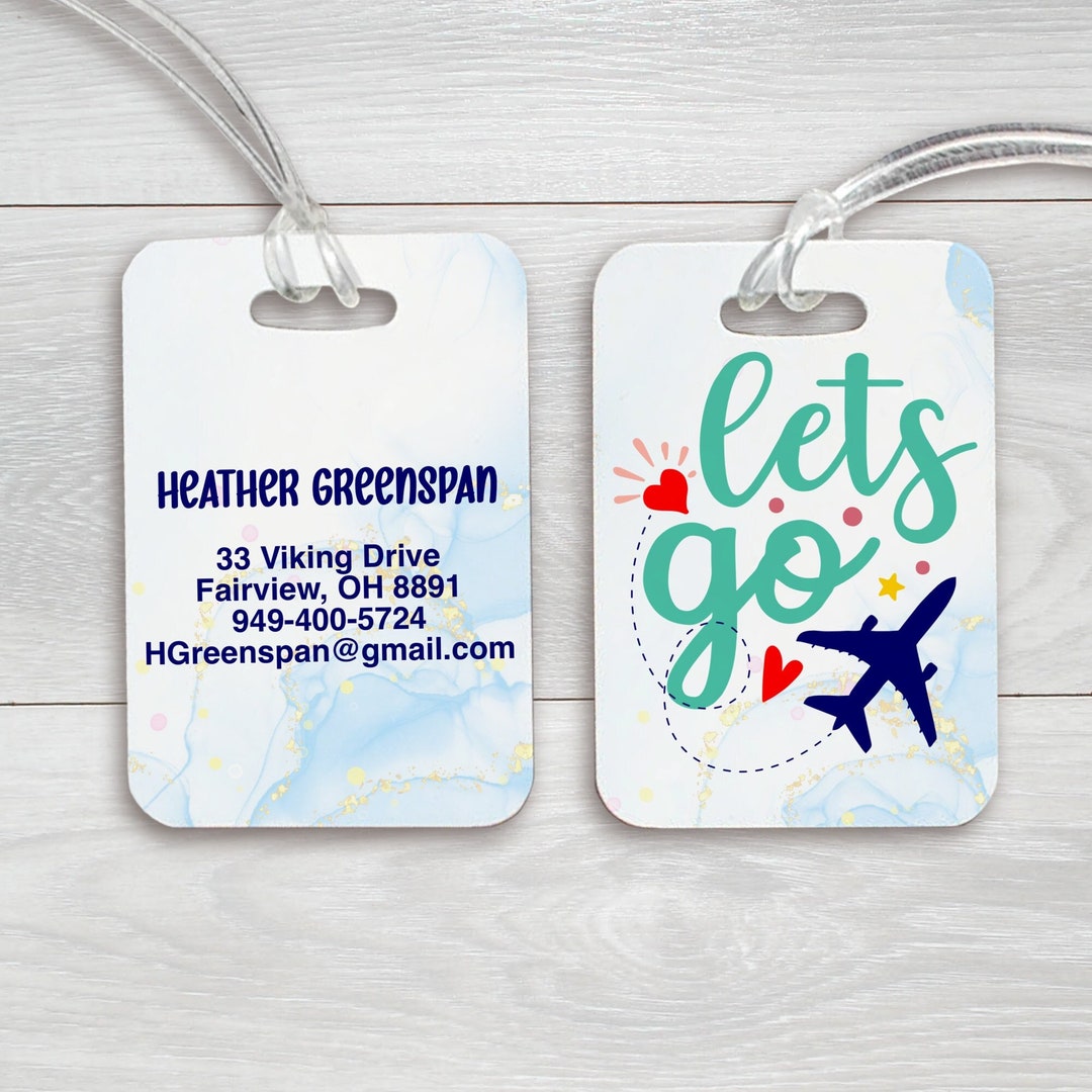 Lets Go Luggage Tag Go Luggage Tag Travel Custom Bag Tag Vacation ...