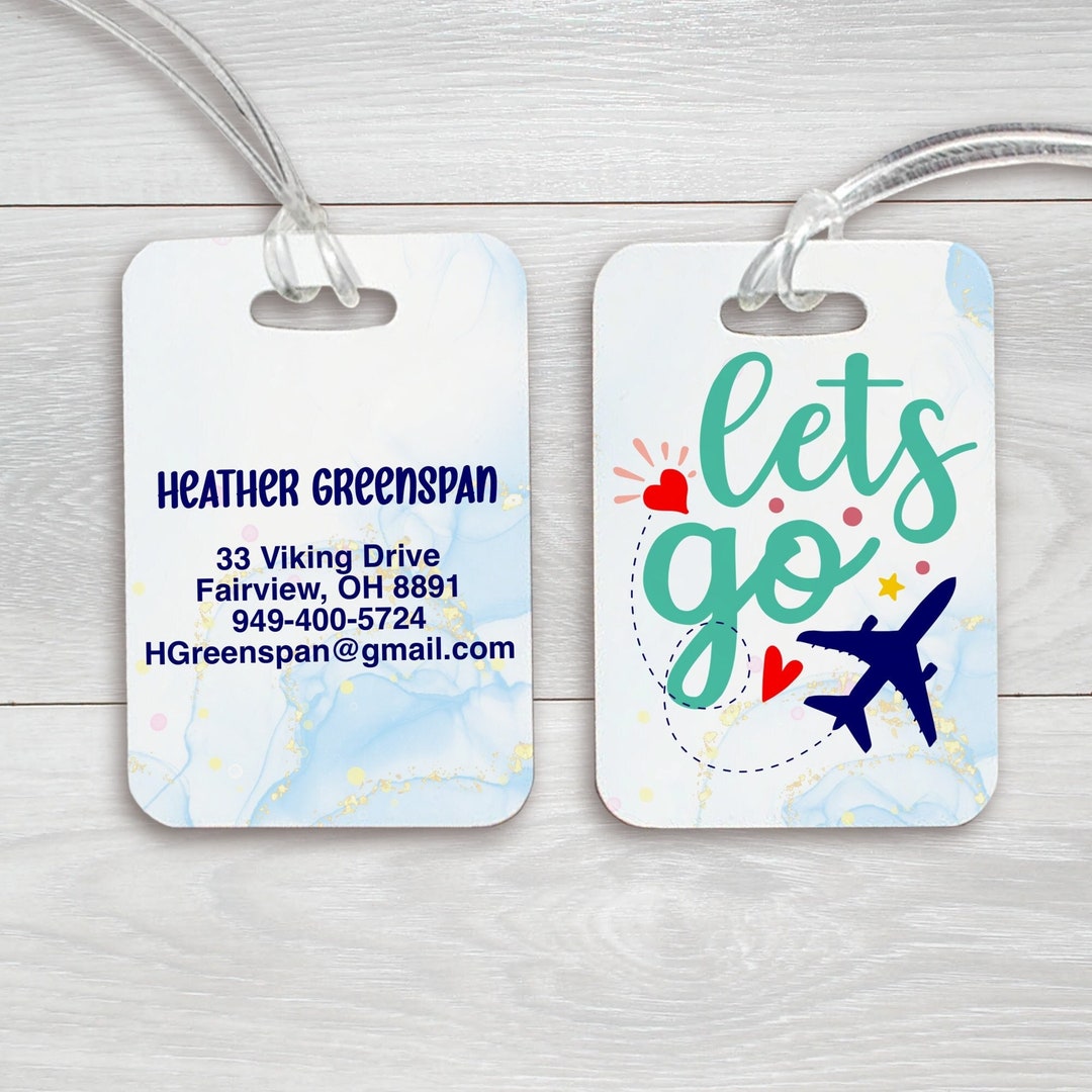 Lets Go Luggage Tag | Go Luggage Tag | Travel Custom Bag Tag | Vacation ...