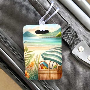 Tropical Vacation Bag Luggage Tag | Custom Luggage Tag | Personalized ...