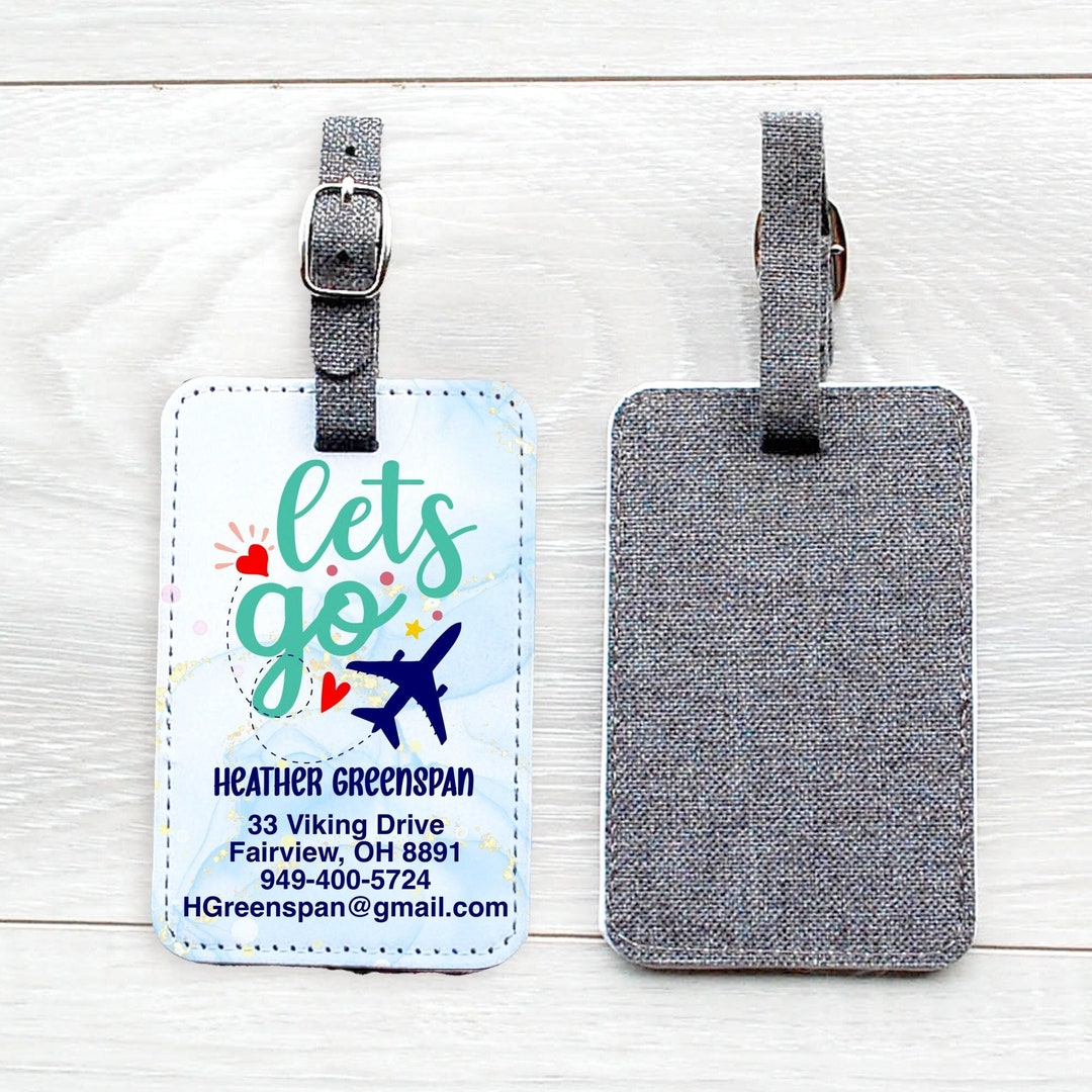 Lets Go Luggage Tag | Travel Personalized Luggage Tag | Lets Go Custom ...