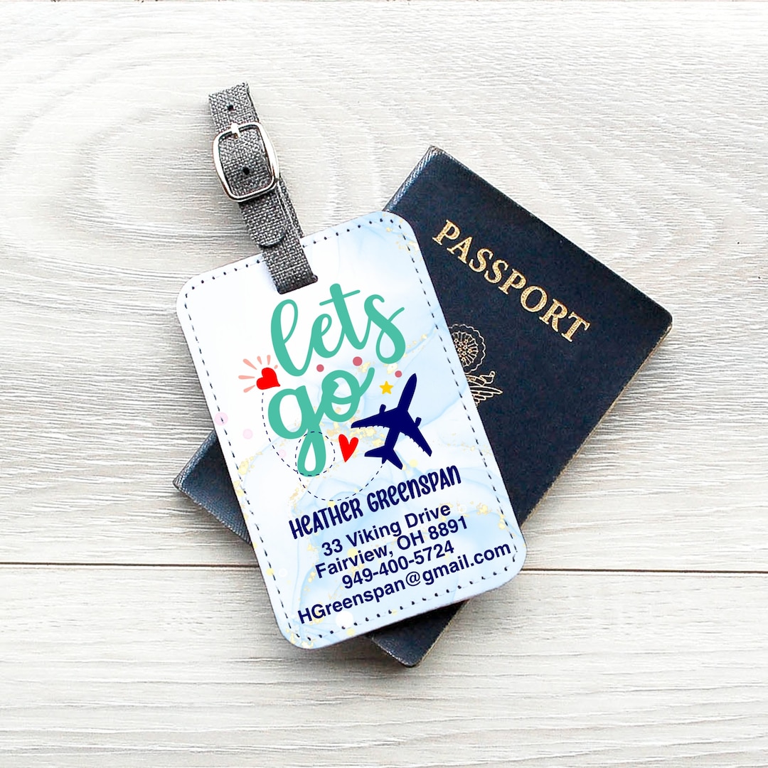 Lets Go Luggage Tag Travel Personalized Luggage Tag Lets - Etsy