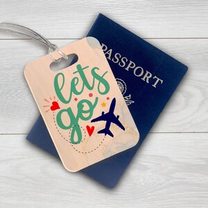Lets Go Luggage Tag | Go Luggage Tag | Travel Custom Bag Tag | Vacation ...