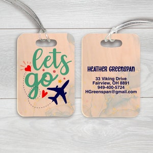 Lets Go Luggage Tag Go Luggage Tag Travel Custom Bag Tag Vacation ...