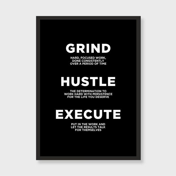 Hustle Grind Execute - Etsy