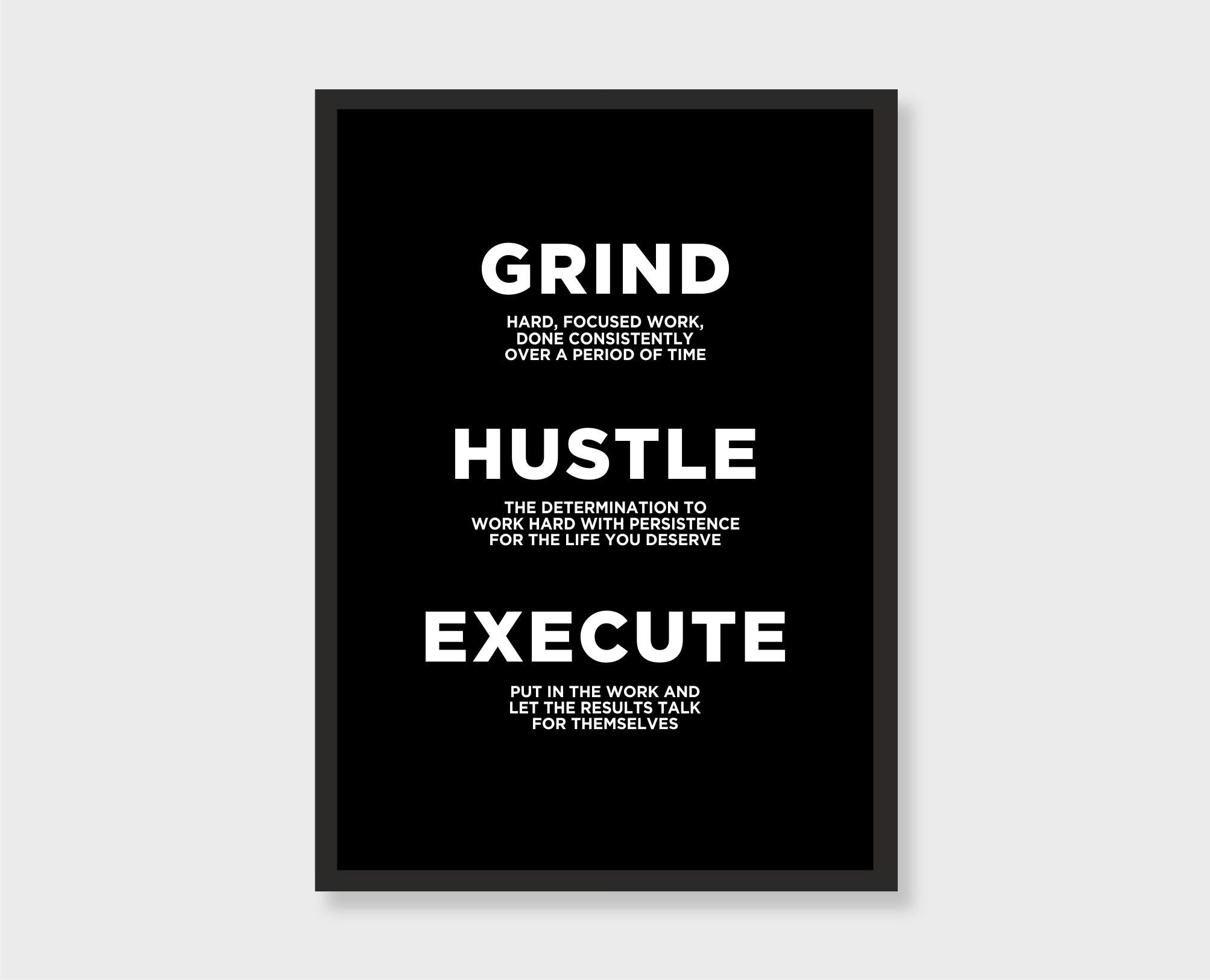 Grind Hustle Execute Definition Print, Office Decoration Wall ... Grind Hustle Execute Definition Print, Office Decoration Wall ...