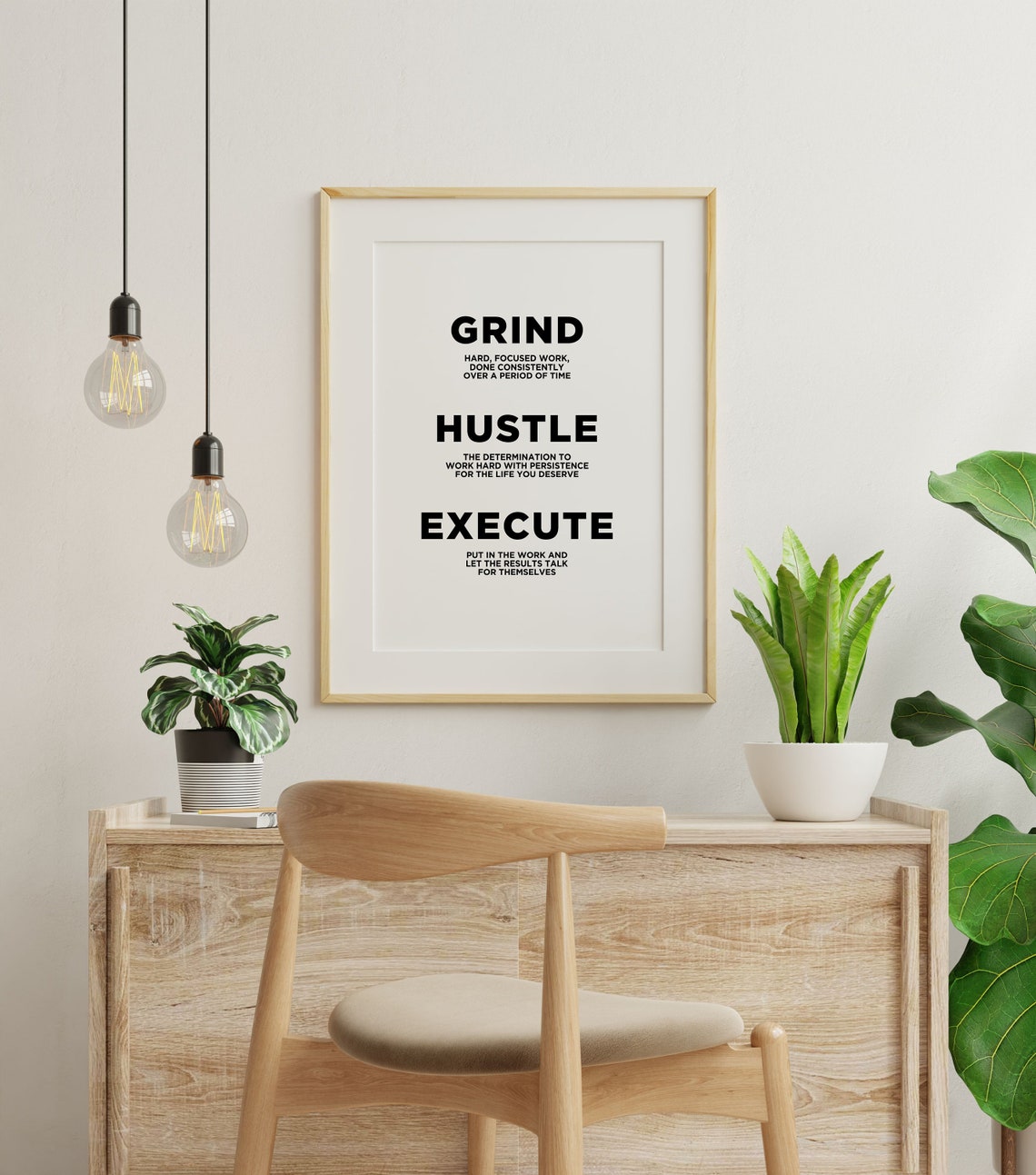 Grind Hustle Execute Definition Print, Office Decoration, Inspirational ...