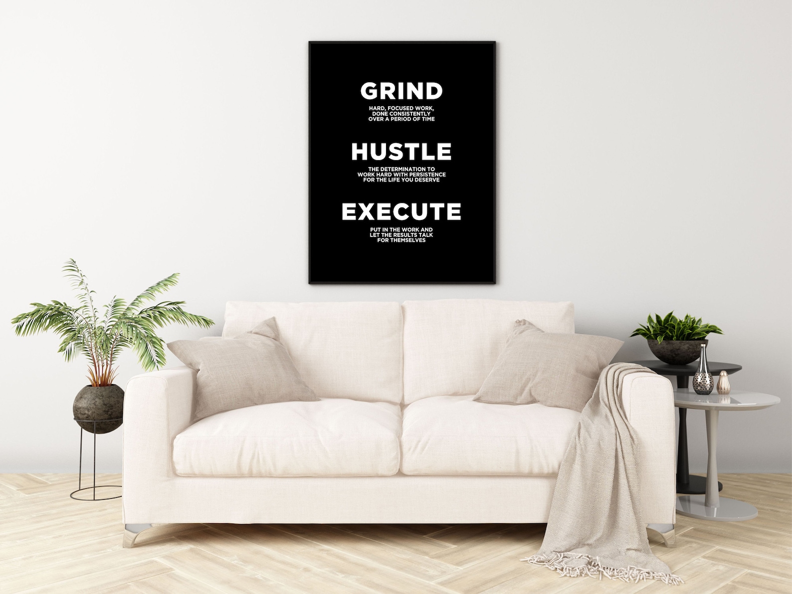 Grind Hustle Execute Definition Print, Office Decoration Wall ...