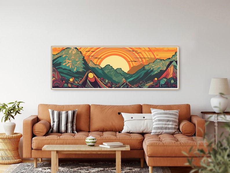 Long Horizontal Retro Psychedelic Art 1970's Poster - Etsy