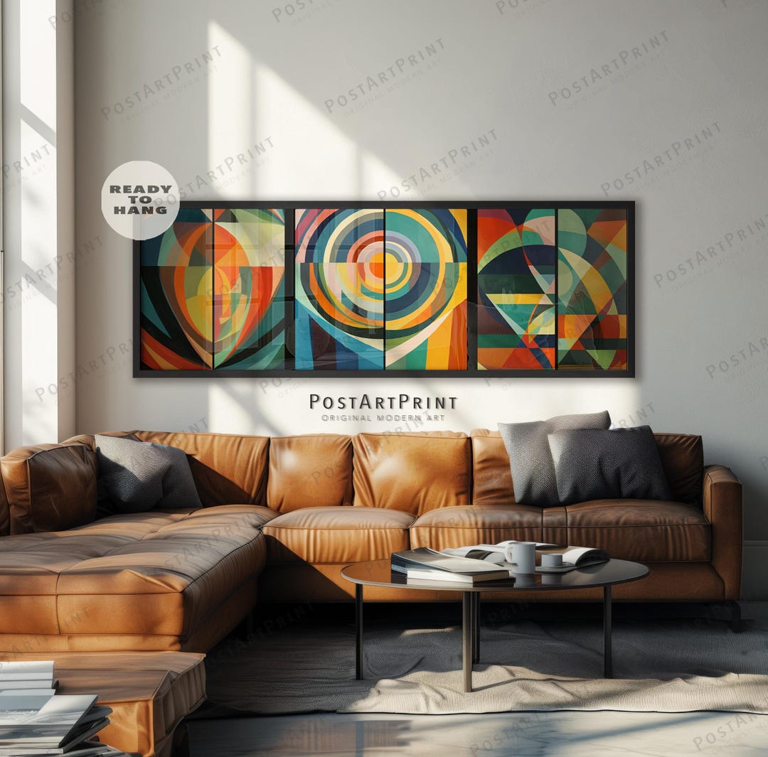 Abstract Horizontal Framed Canvas Art: Panoramic Large Wall Art - Etsy