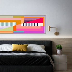Colorful Geometric Horizontal Wall Art, Long Narrow Poster Wide Art ...