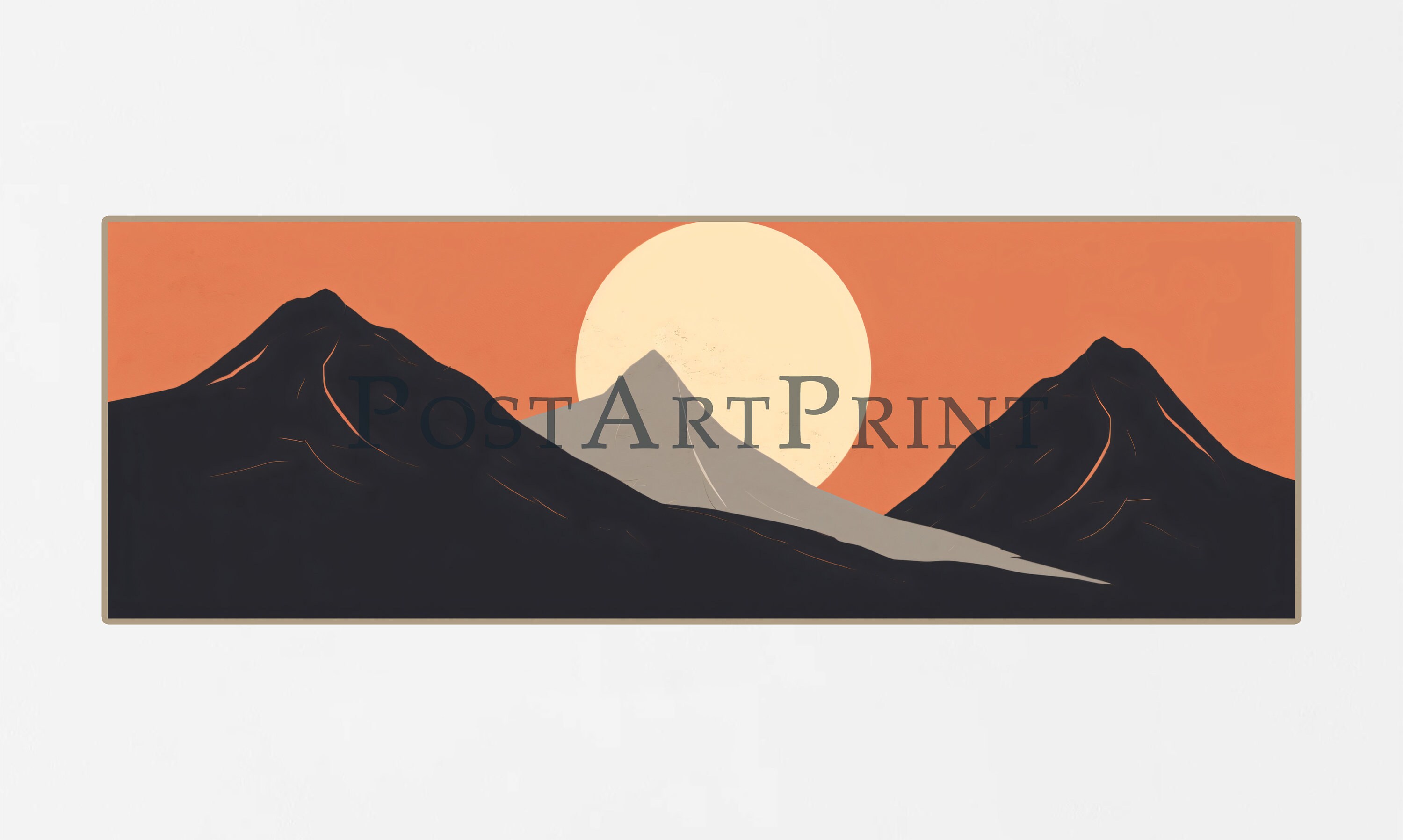 Minimalist Mountain Long Horizontal Line Mountain Art Boho - Etsy