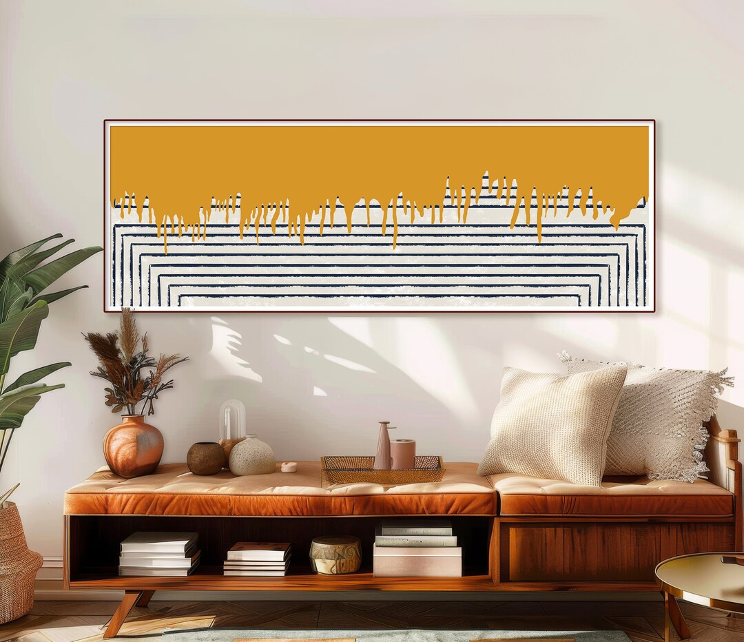 Long Horizontal Color Block Art Print, Abstract Wide Art Print, Long ...