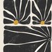 Long Narrow Art Set of 3, Abstract Black and Yellow Wall Art, Wide Art ...