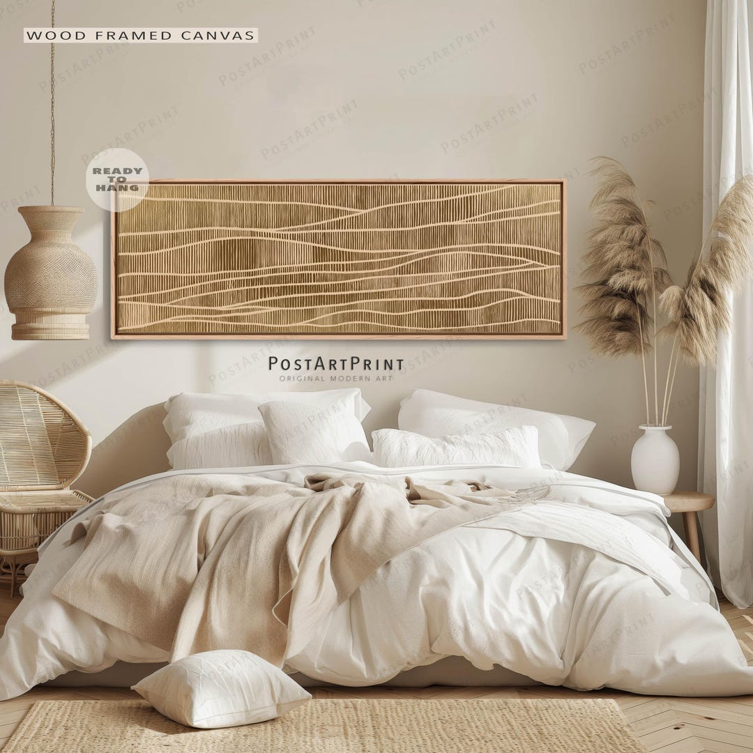 Mid Century Modern, Horizontal Wall Art, Panoramic Above Bed Decor ...