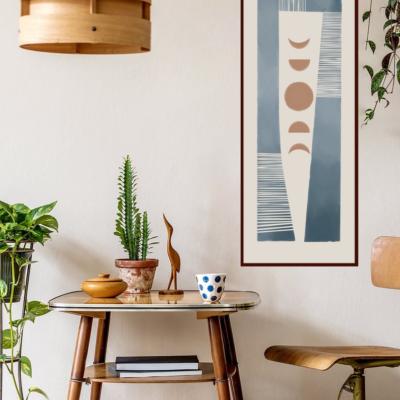 Long Horizontal Moon Phases Watercolor Moon Art Wide Art - Etsy