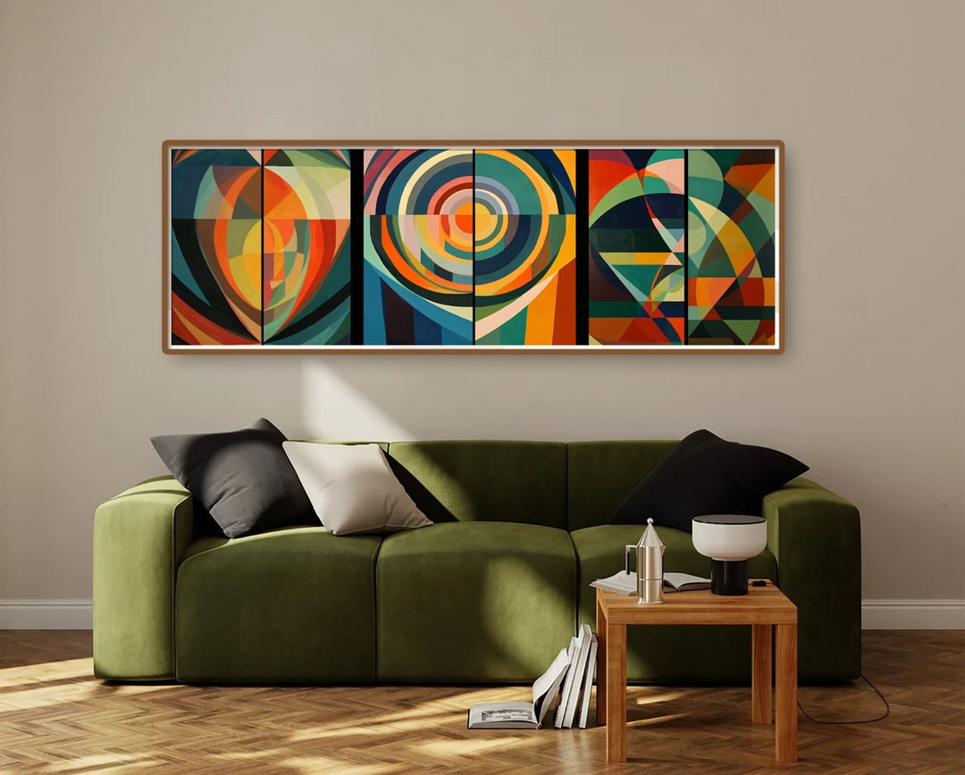 Abstract Long Horizontal Wall Art, Abstract Panoramic Painting, Edwar ...