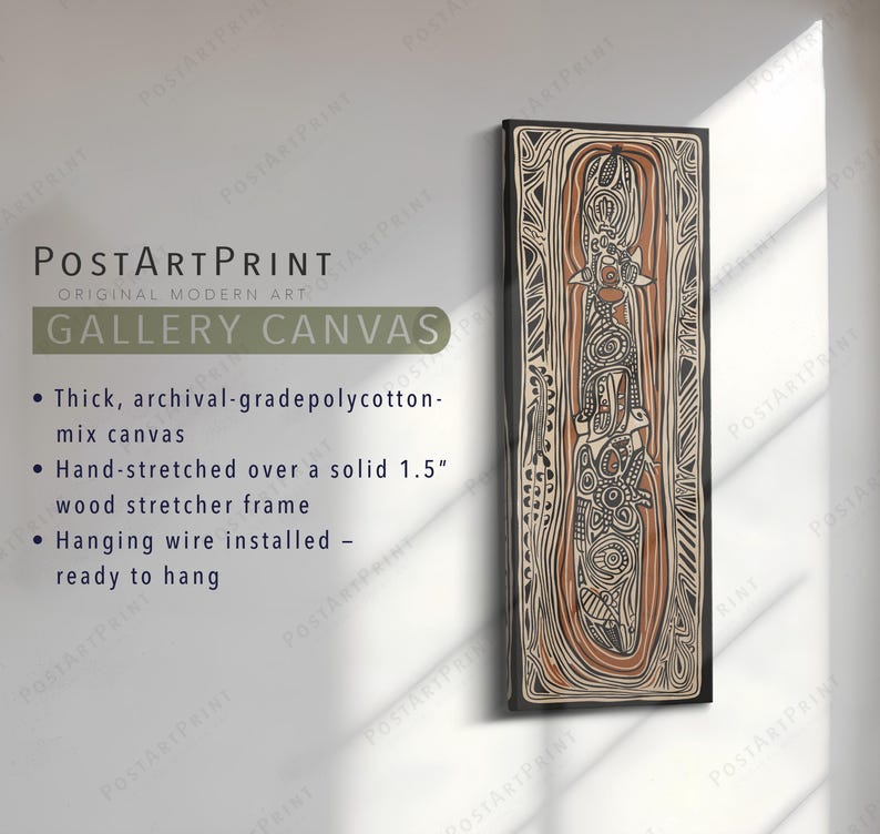 Aboriginal Wall Art: Long Narrow Wide Framed Canvas Poster - Etsy