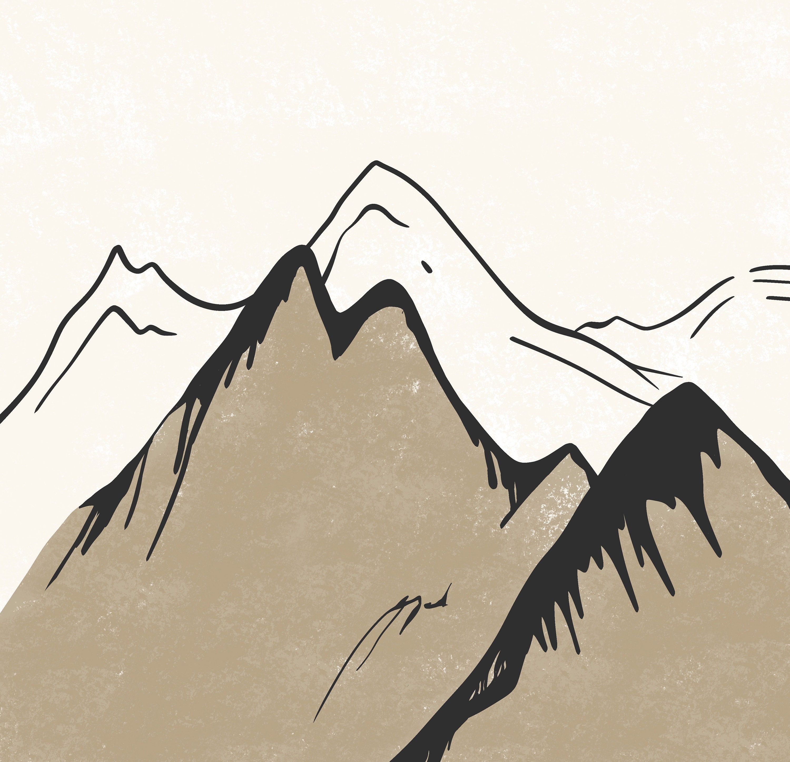 Minimalist Mountain Long Horizontal Line Mountain Art Boho - Etsy