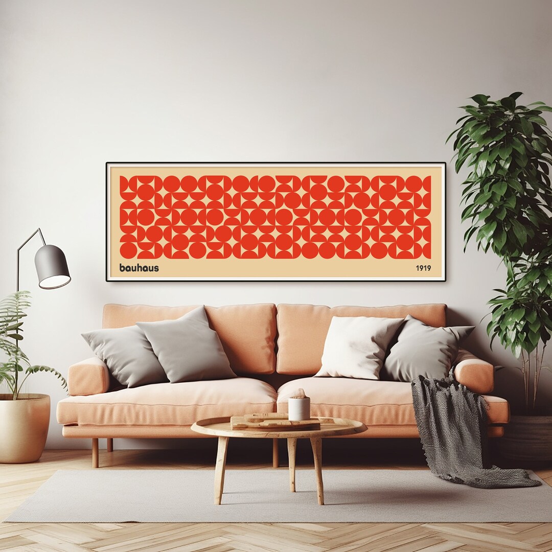 Retro Colors Bauhaus Poster, Horizontal Bauhaus Wall Art, Exhibition ...