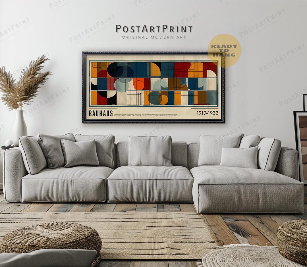Horizontal Bauhaus Art, Mid Century Modern, Retro Bauhaus Poster ...