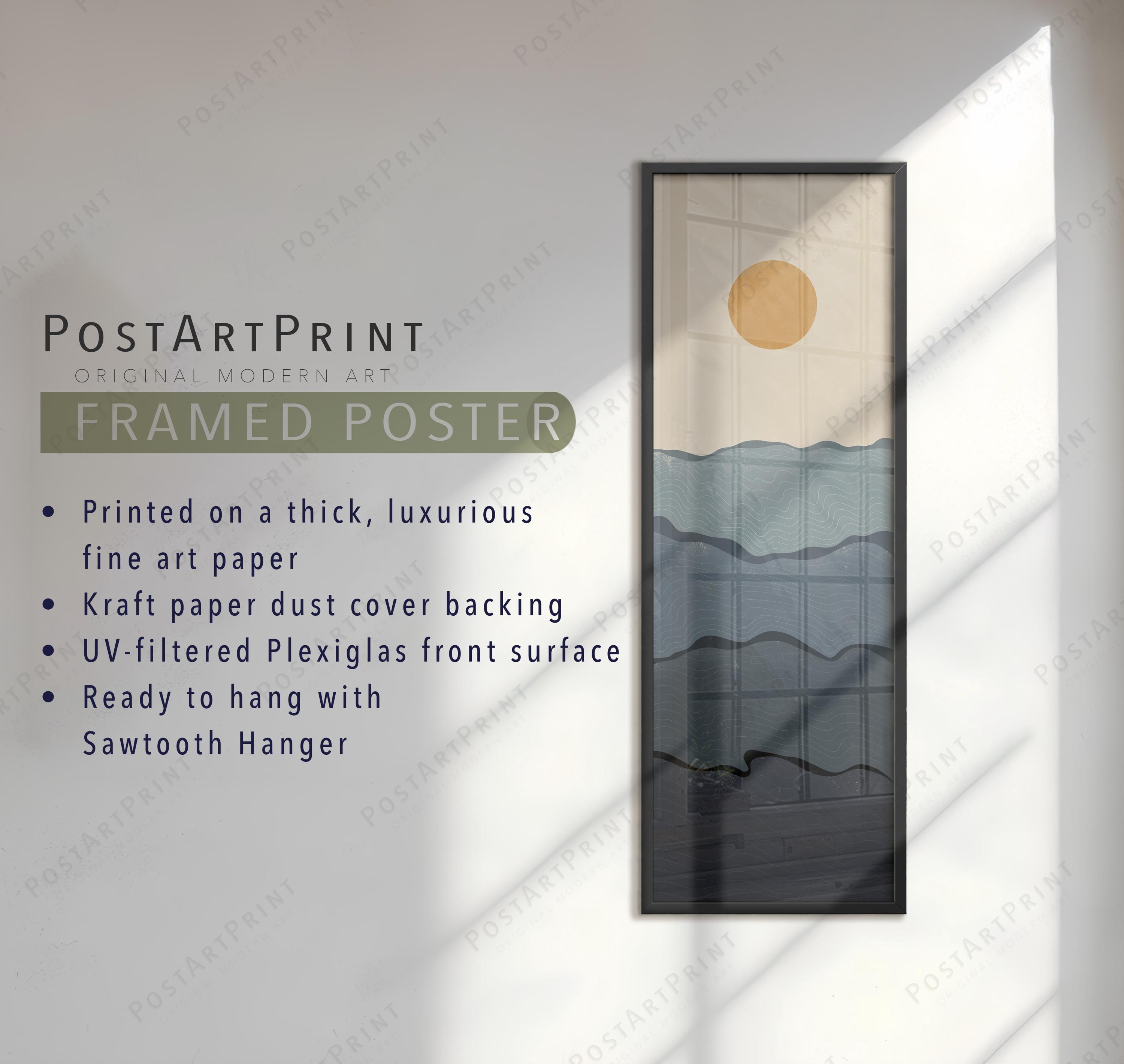 Long Horizontal Landscape Art: Boho Sea & Sun Wide Framed Canvas - Etsy