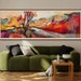 Abstract Long Horizontal Landscape, Expressionist Colorful Wall Art ...