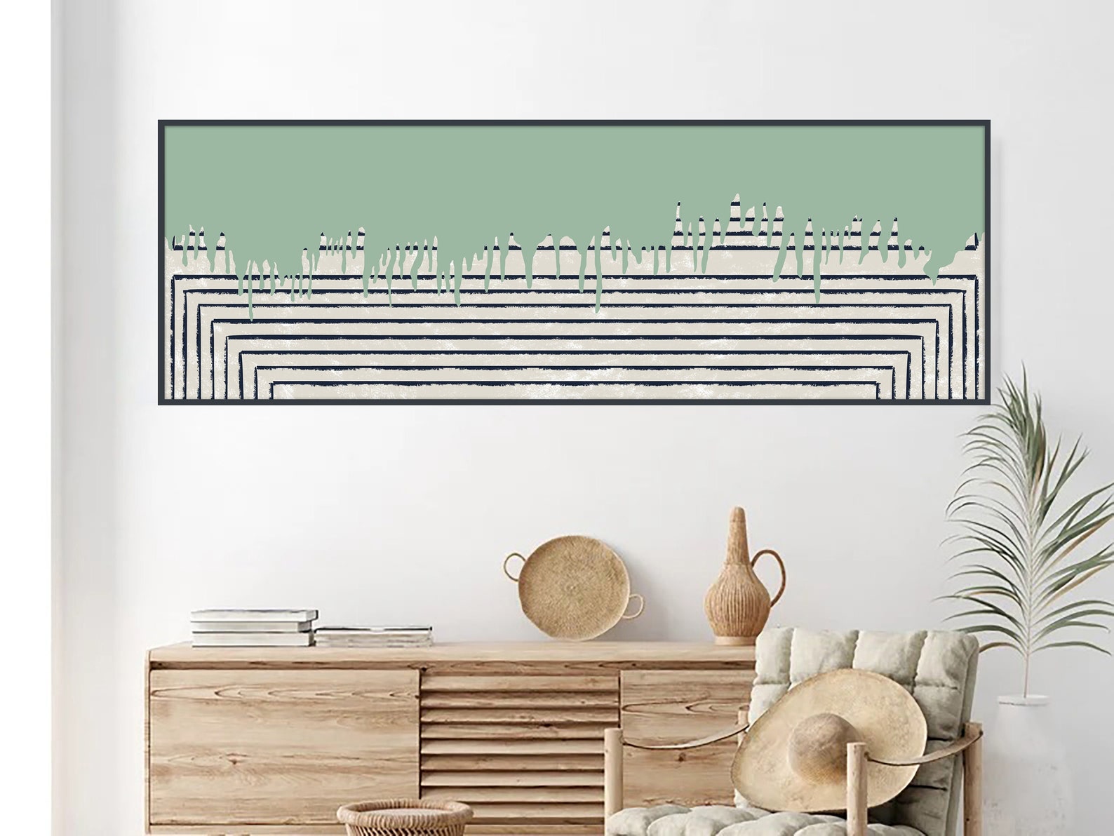 Long Horizontal Color Block Art Print Abstract Wide Art - Etsy