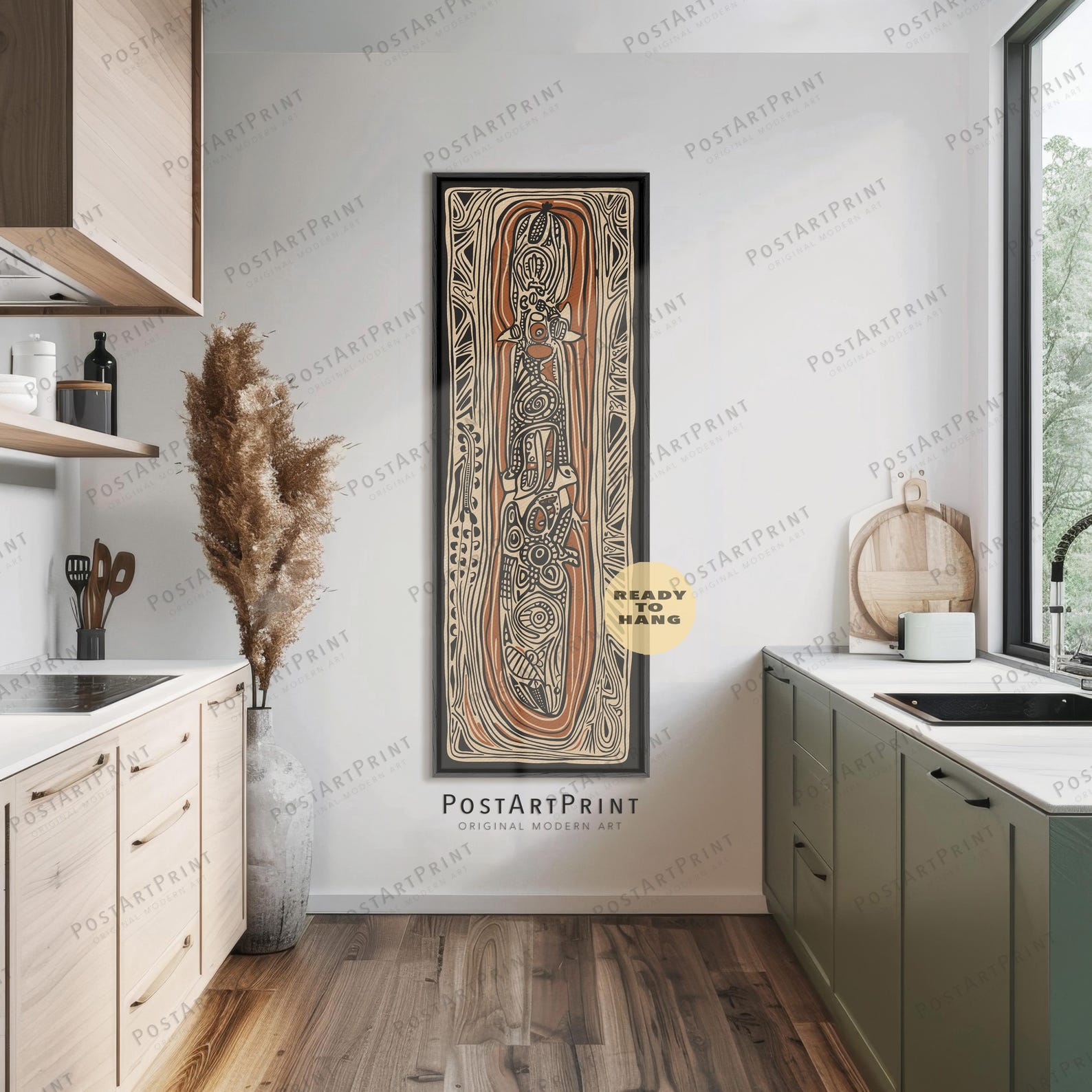 Aboriginal Wall Art: Long Narrow Wide Framed Canvas Poster - Etsy