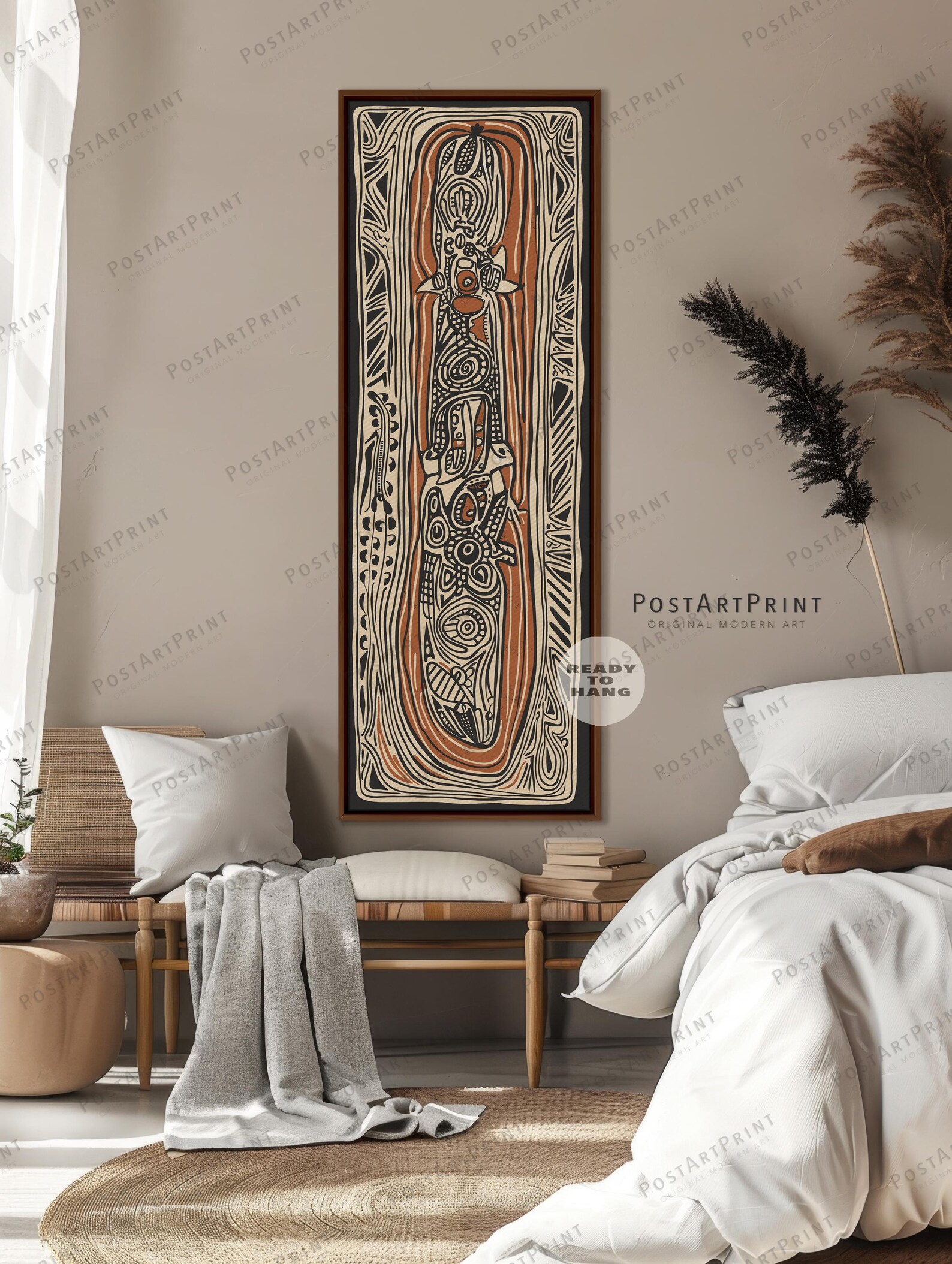 Aboriginal Wall Art: Long Narrow Wide Framed Canvas Poster - Etsy