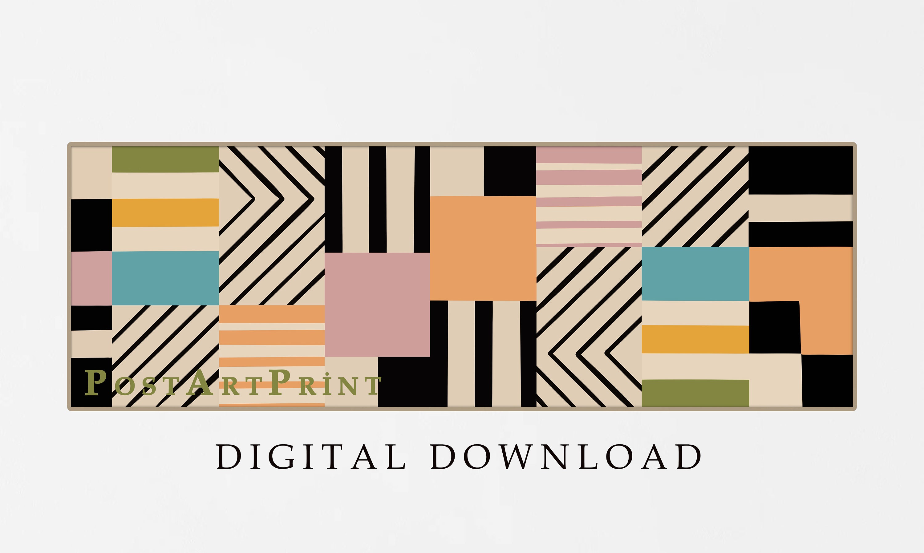 Geometric Long Horizontal Wall Art Long Narrow Poster Wide - Etsy Australia